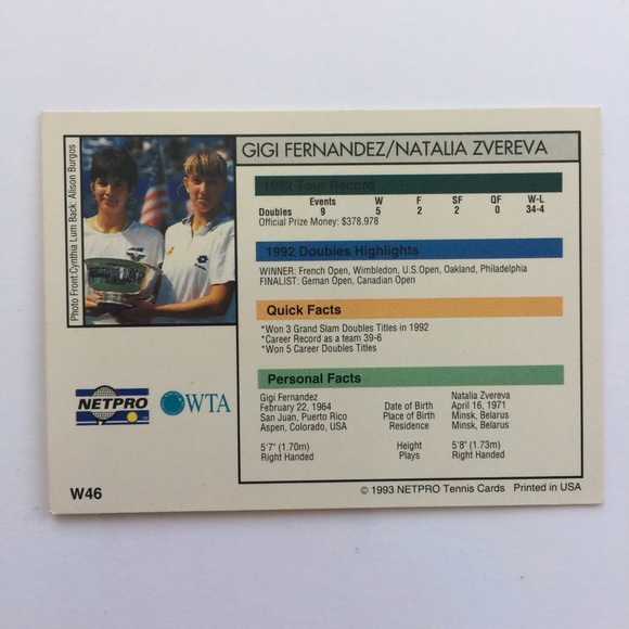 Other | Netpro 1993 Tour Stars Series I Tennis Card Set | Poshmark